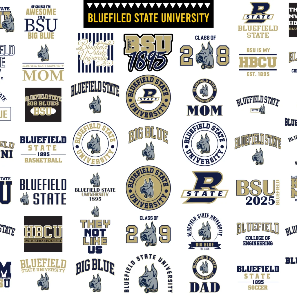 Bluefield state university digital svg bundle | BSU Big blue png print ...